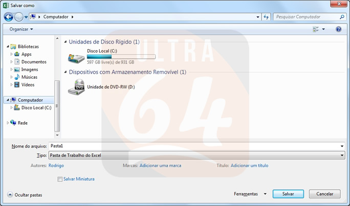 Qual a diferença entre as opções salvar e salvar como?