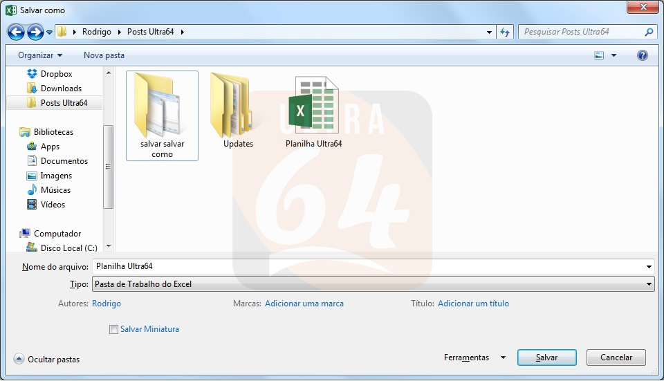 Qual a diferença entre as opções salvar e salvar como?